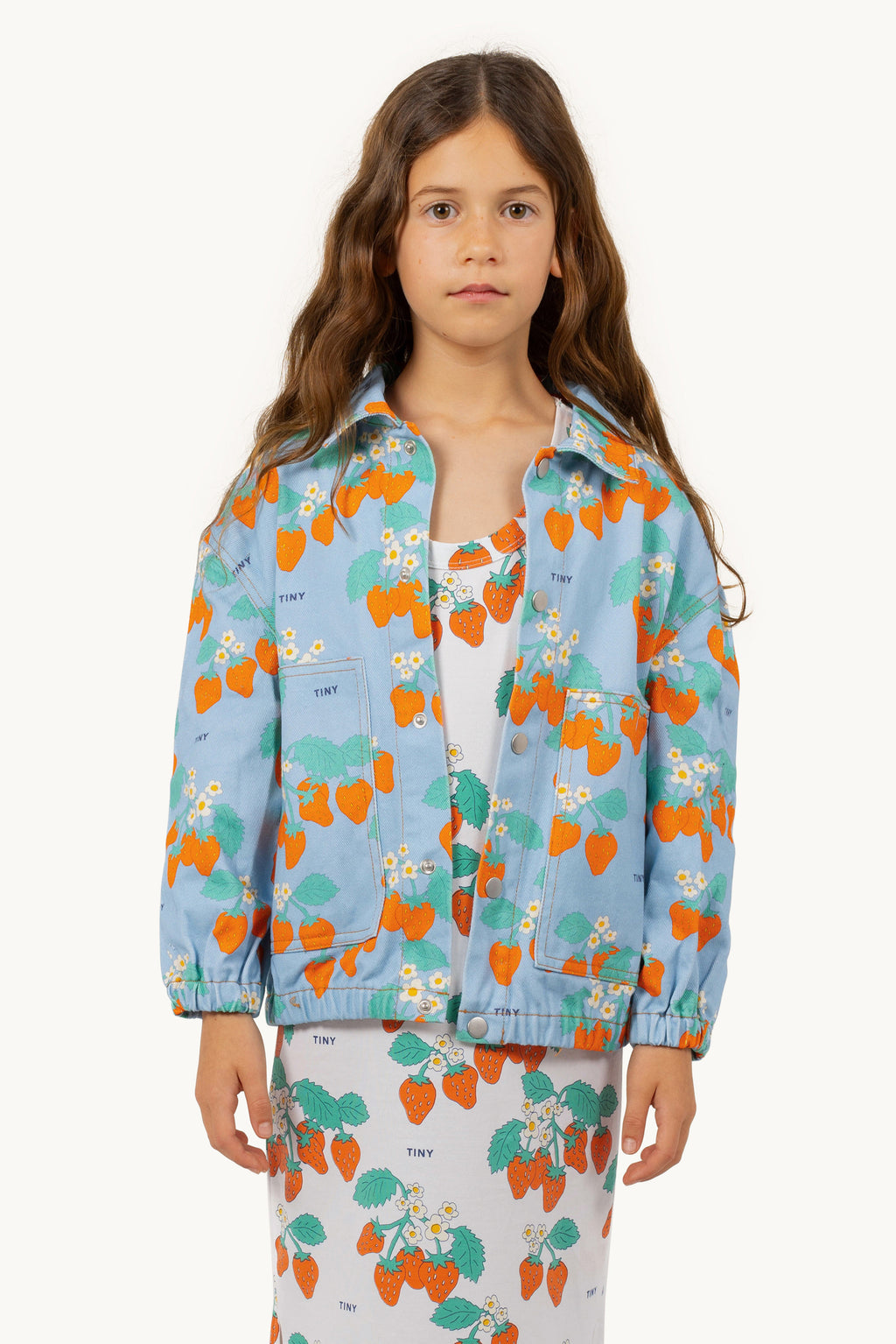 Tiny Cottons - Denim strawberry jacket
